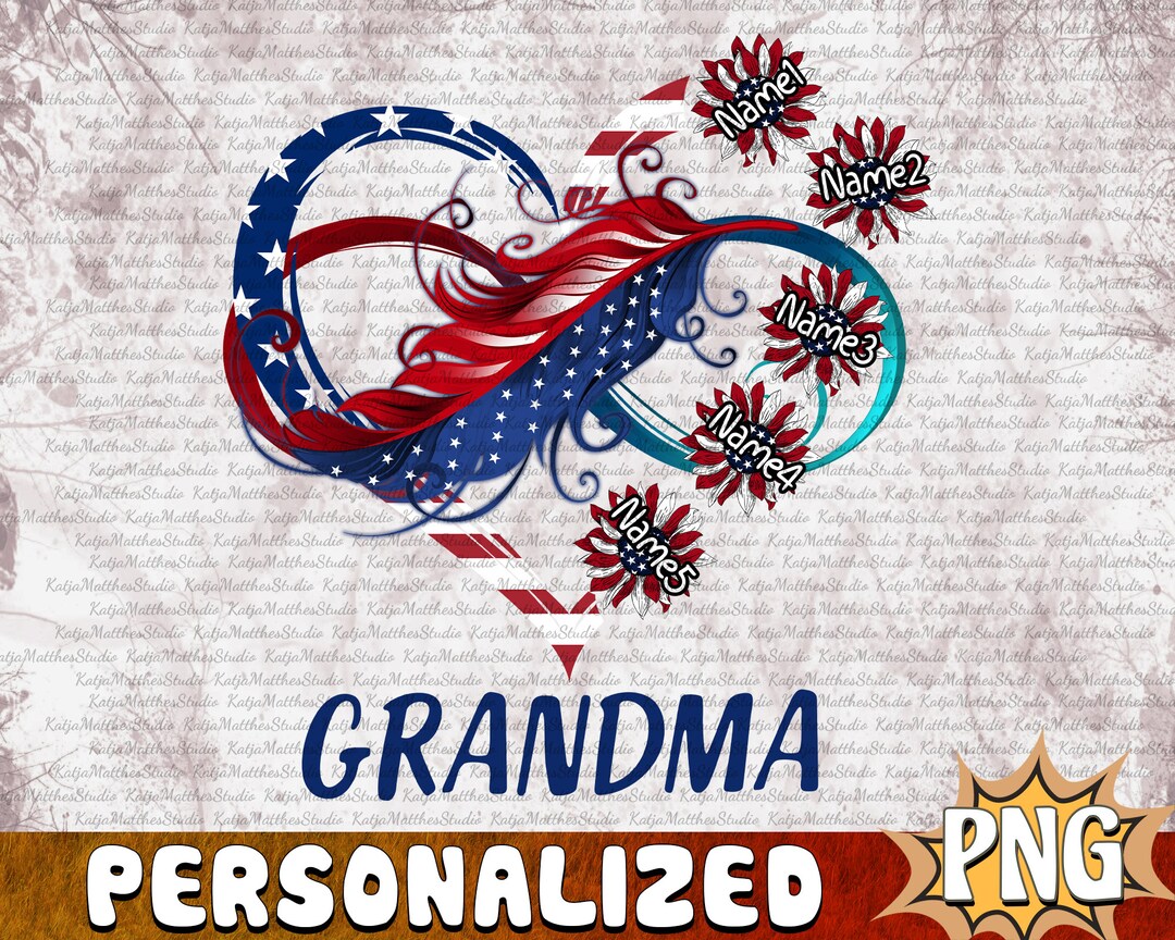 Personalized 4th of July Grandpa Hearts Png, Infinity Love Png ...