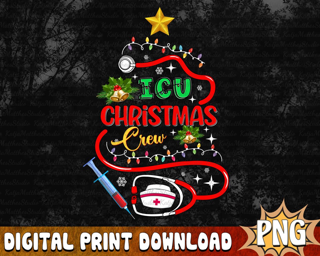 Nurse ICU Christmas Crew PNG, Santas Favorite Nurse PNG, Gift for ...