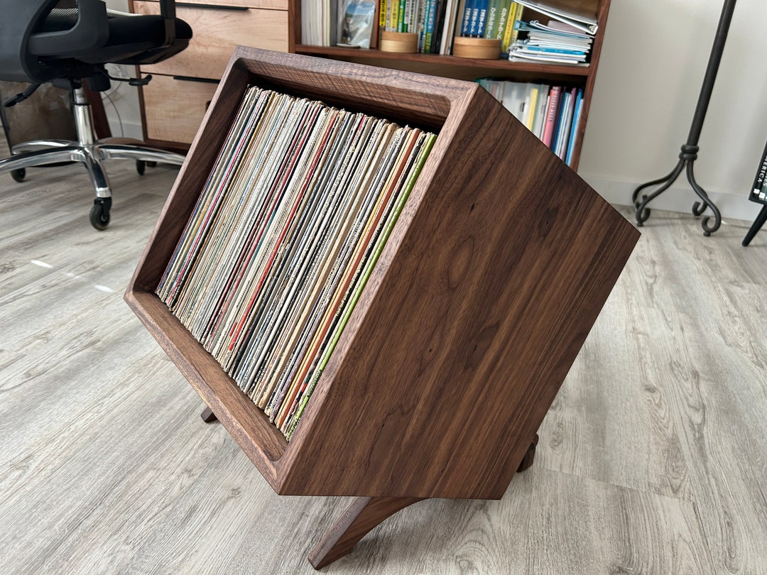 The Krebson Cubby Vinyl Storage Stand - Walnut Vinyl Storage - Ash ...