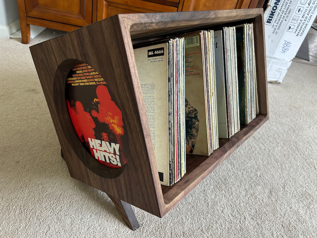 The Krebson Sideshow Cubby Vinyl Storage Stand - Walnut Vinyl Storage ...