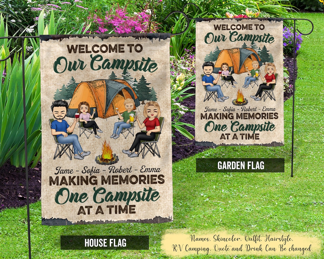 Camping Flags, Making Memories One Campsite, Personalized Custom Family ...
