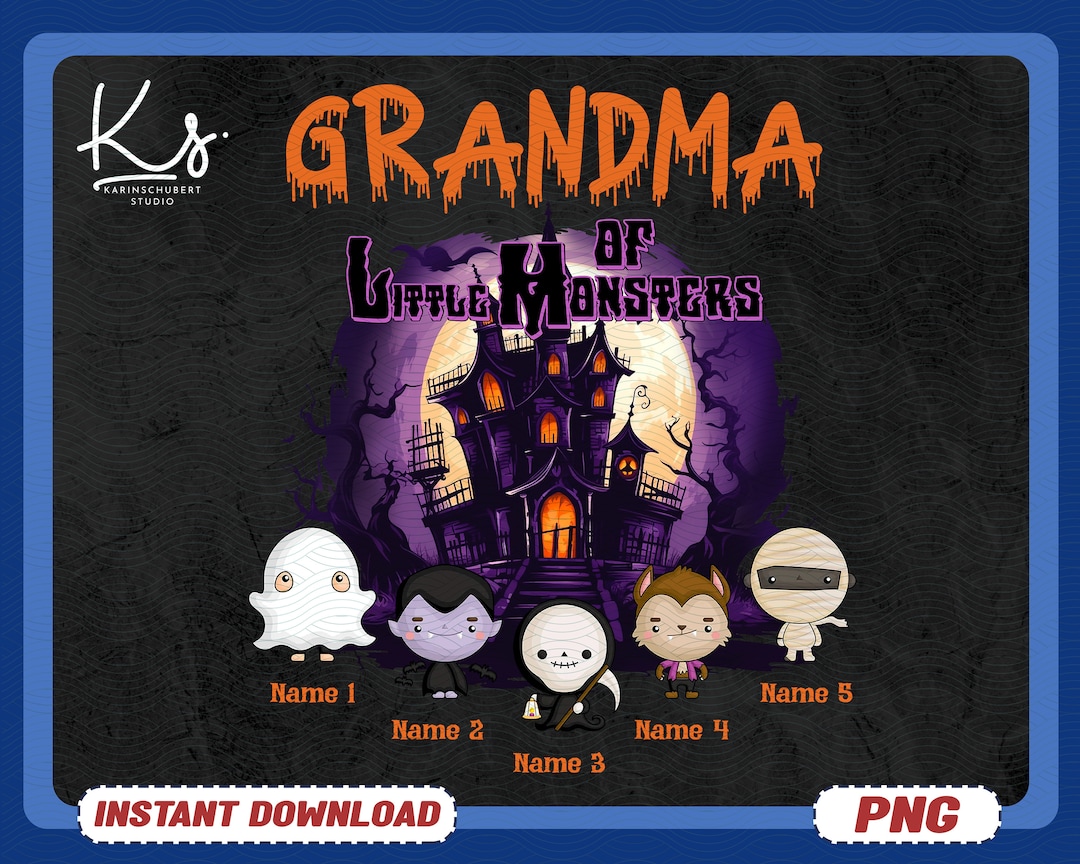 Personalized Grandma Mama of Little Monsters Png, Spooky Gigi Shirt ...