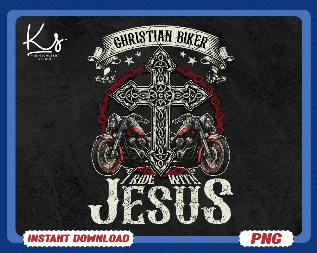 Christian Biker I Ride With Jesus PNG, Motorcycle Cross Design ...