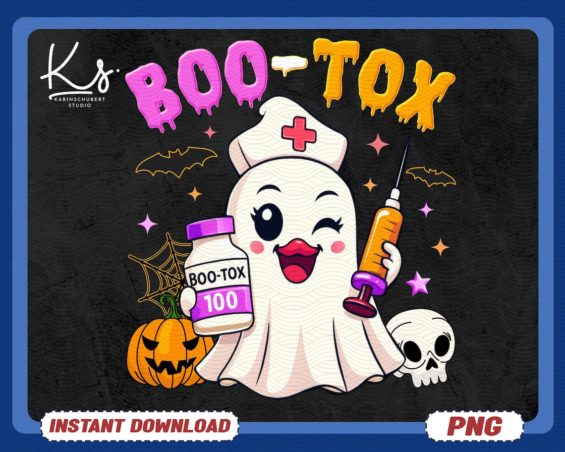 Boo Tox Nurse Halloween PNG, Funny Ghost Design, Spooky Botox Clipart ...