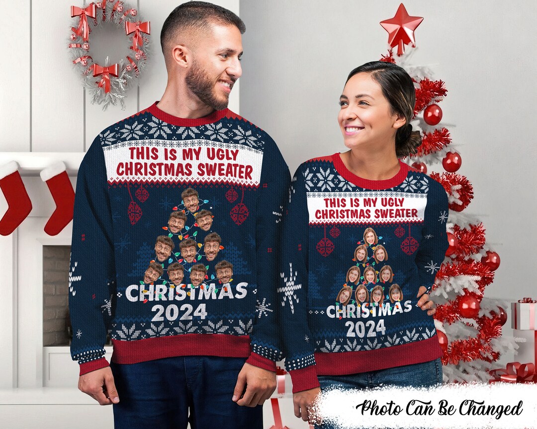 This is My Ugly Christmas Sweater Funny Custom Photo Ugly Sweater,face ...