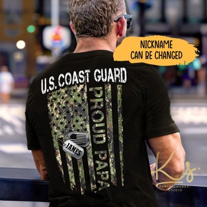 Flag Proud US Coast Guard Dad Shirts, Coast Guard Family Shirts, Proud ...