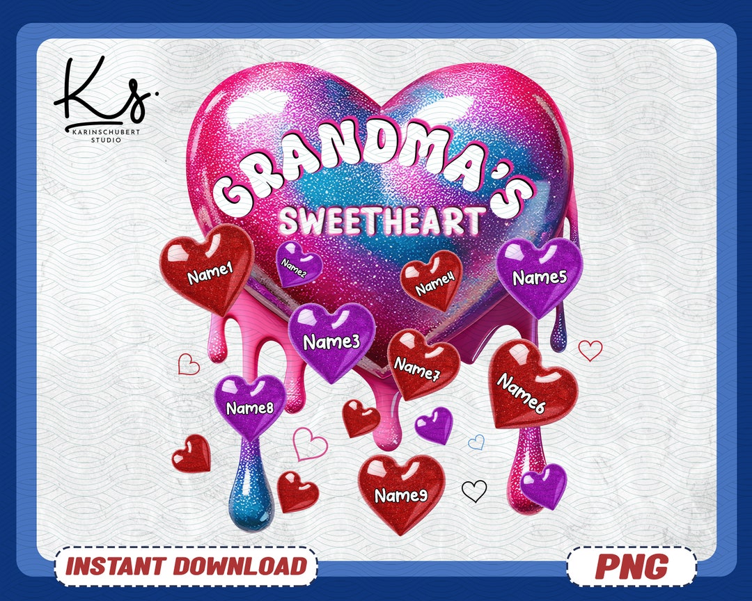 Personalized Grandma's Sweethearts Png, Grandma Mom Heart Colorfull Png ...