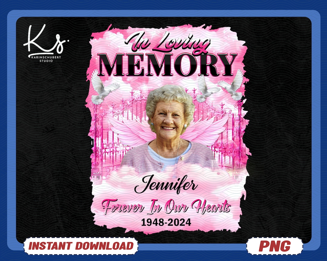 In Loving Memory, Png Center T-shirt Design, Memorial Pinky Purple ...