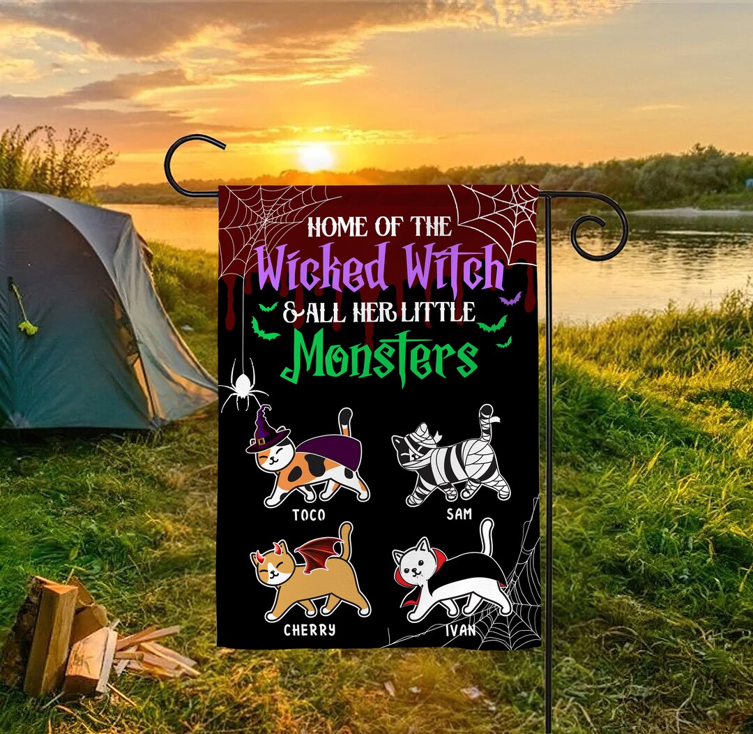 Halloween Flags, Home of Wicked Witch and Little Monster, Personalized ...