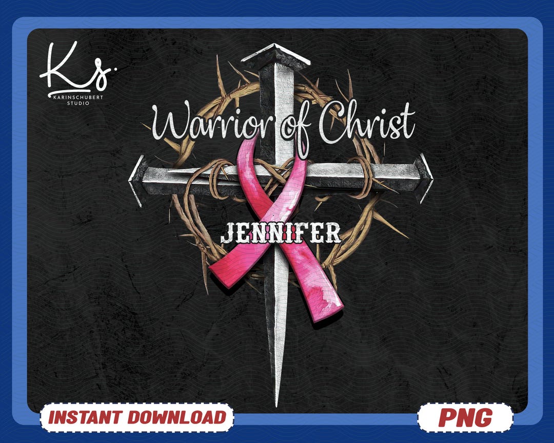 Warrior of Christ Png, Pink Ribbon Png, Breast Cancer Warrior Png, God ...