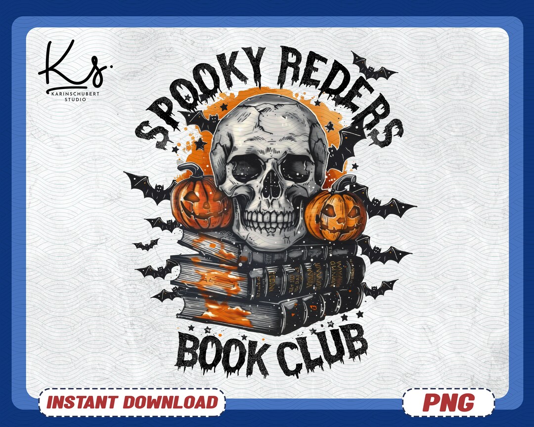 Spooky Readers Book Club Png, Halloween Png, Spooky Season Png, Retro ...