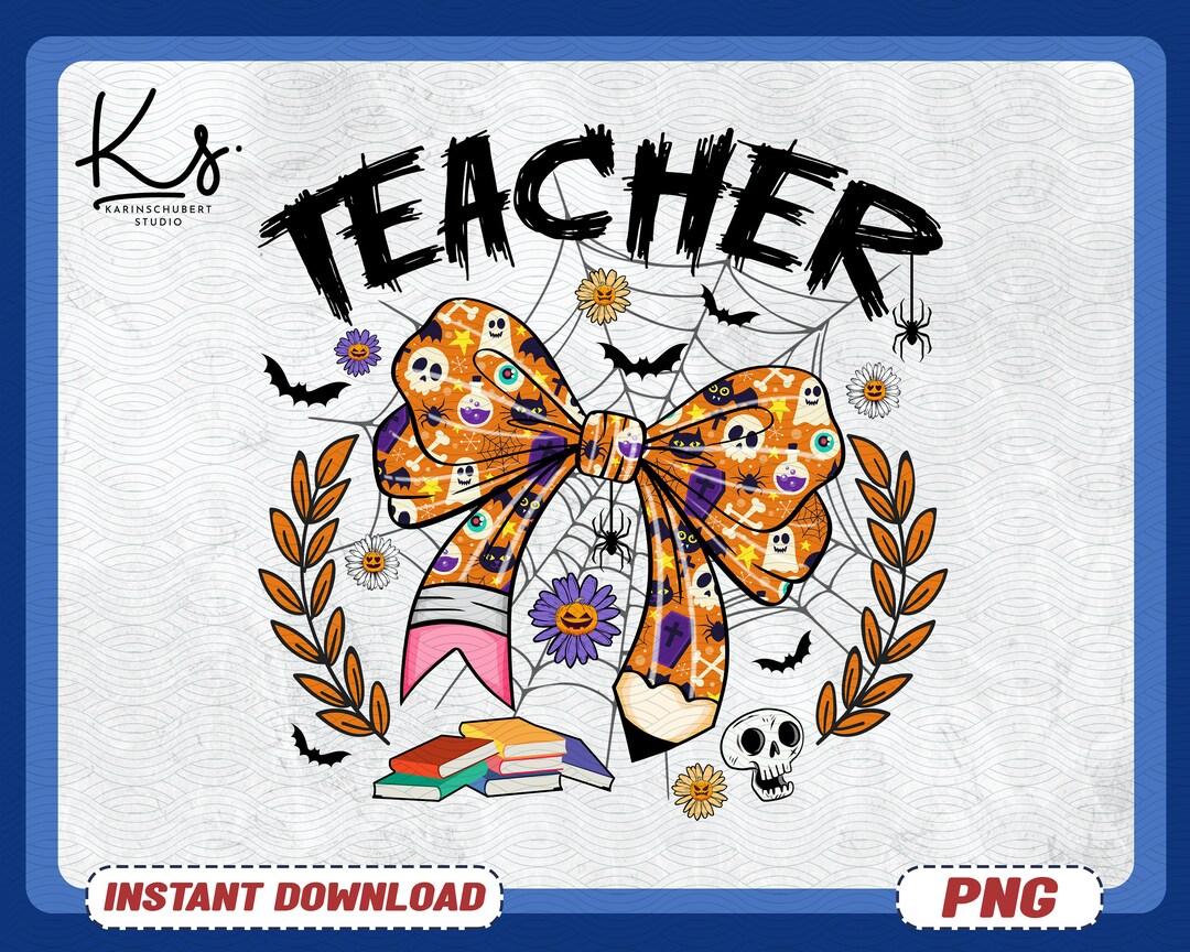 Halloween Coquette Bow Png, Halloween Pencil Png, Back to School Shirt ...