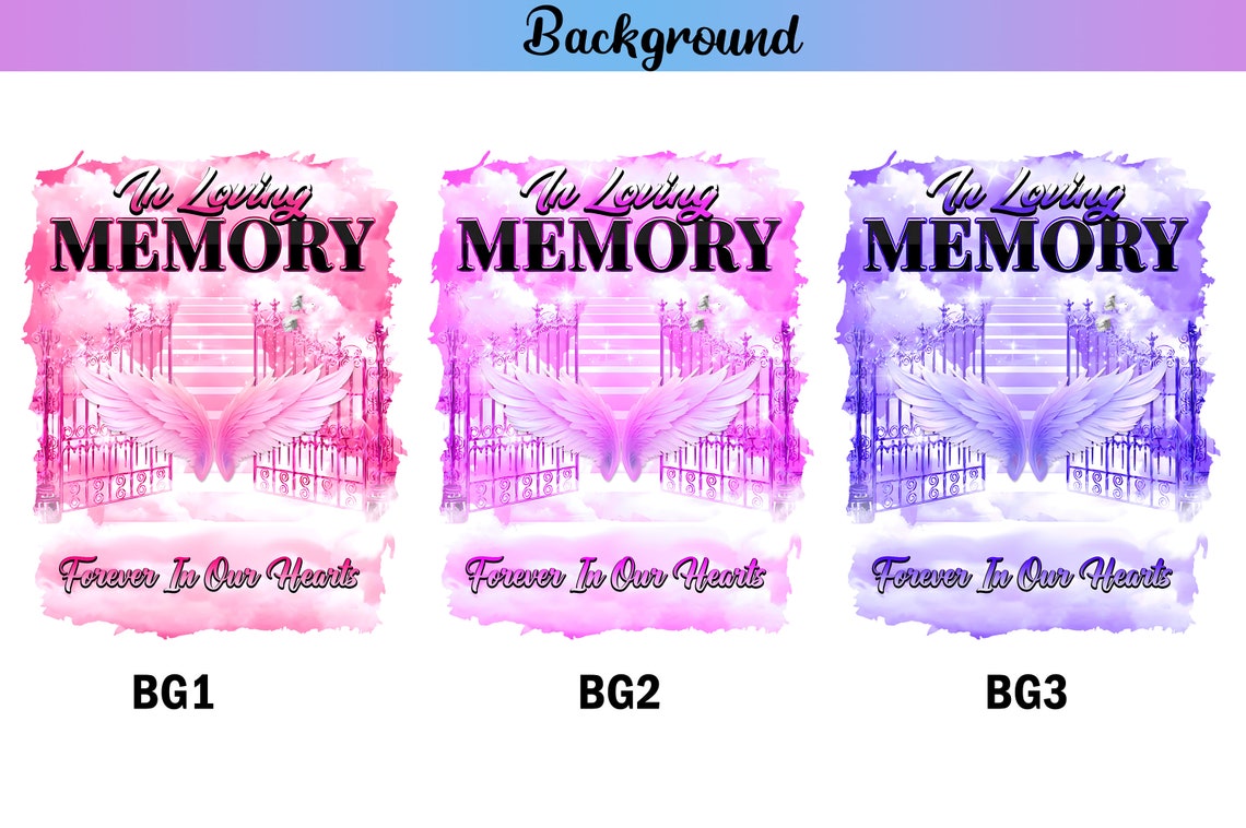 In Loving Memory, Png Center T-shirt Design, Memorial Pinky Purple ...