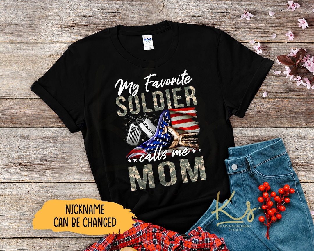 Mi soldado favorito me llama mamá camisa, orgullosa mamá del ejército ...
