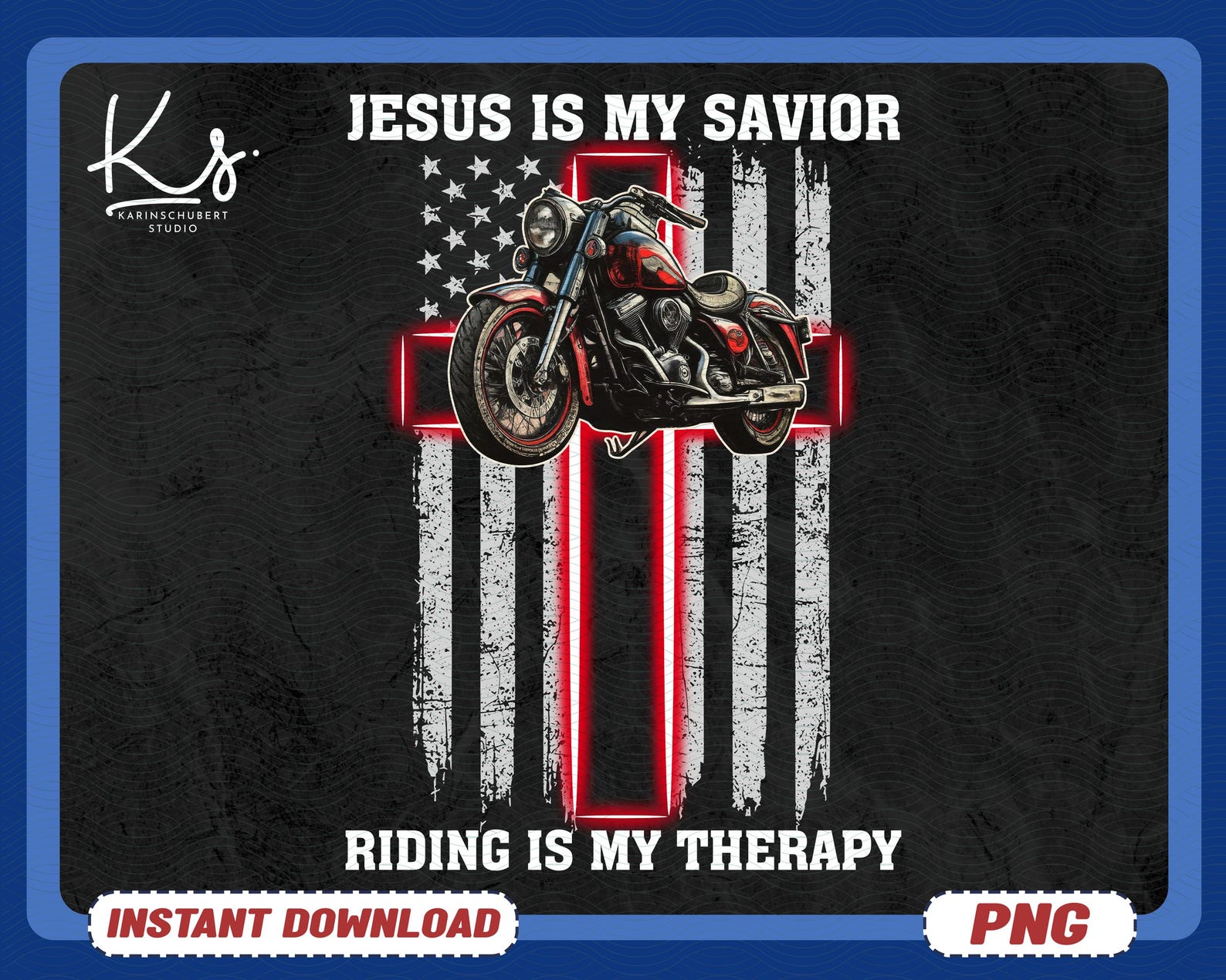 Jesus is My Savior Riding is My Therapy PNG, Christian Motorcycle Cross ...