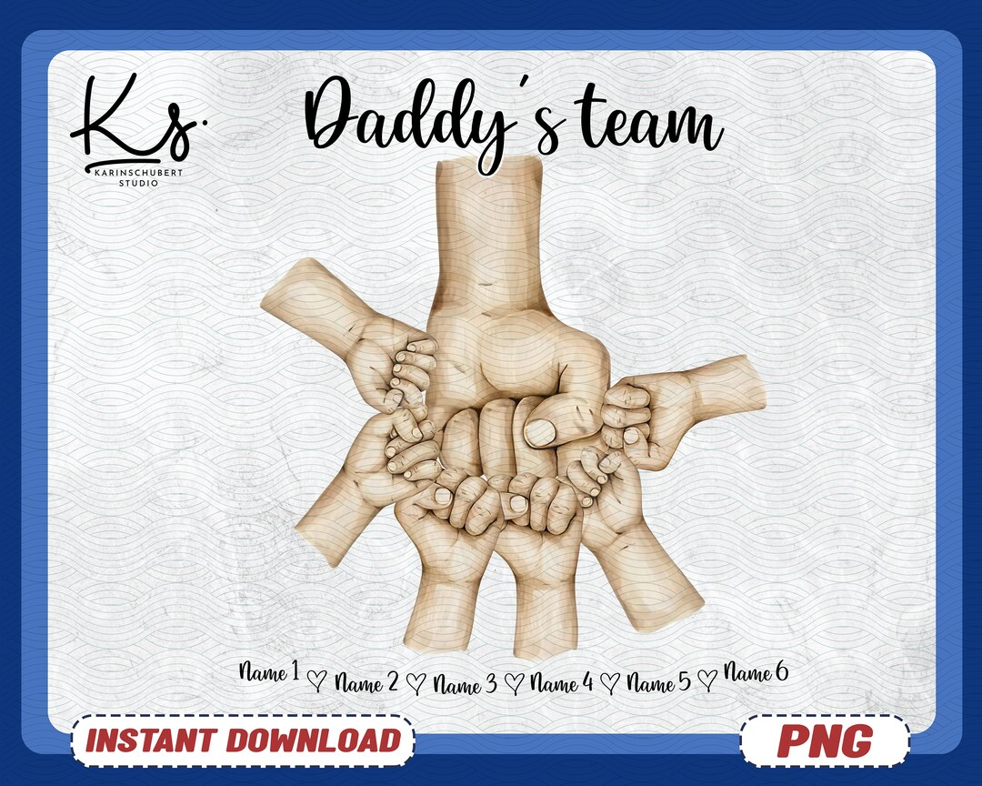 Daddy's Team Png, Fathers Day Png, Fist Bump Dad Kids Png, Fist Bump ...