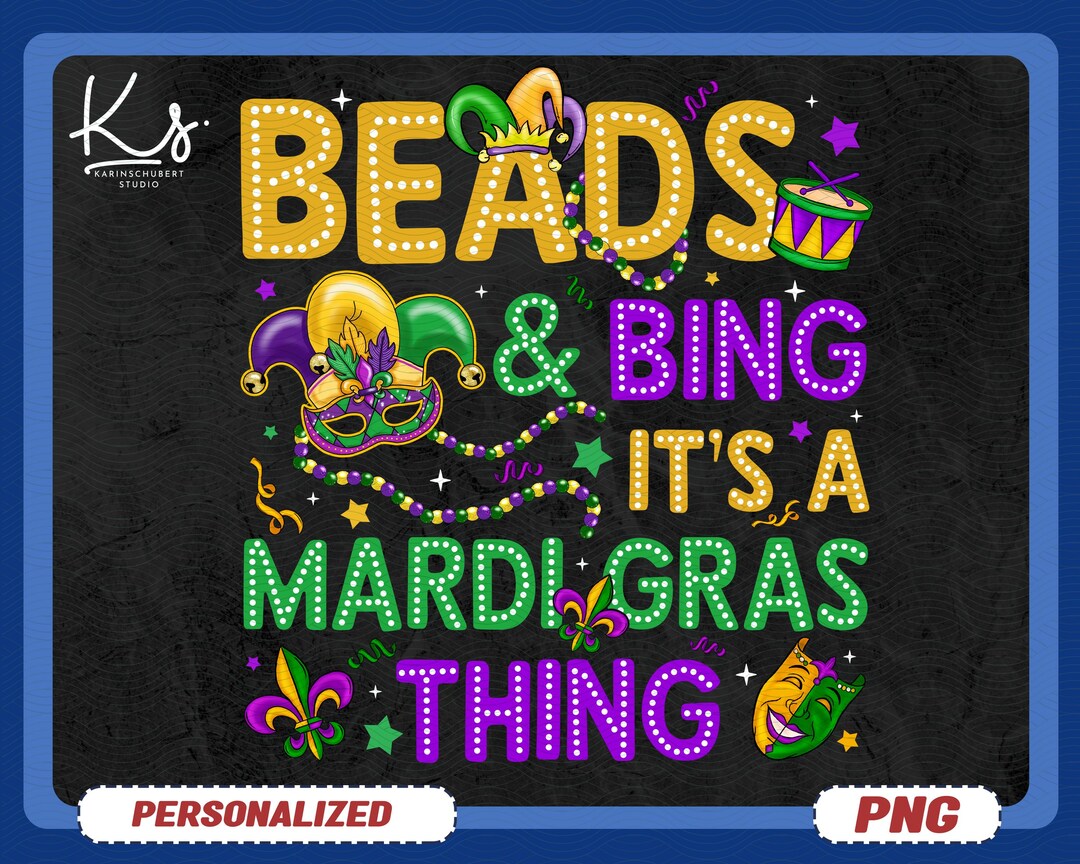 Beads & Bling It's A Mardi Gras Thing Png, Happy Mardi Gras Png, Fleur ...