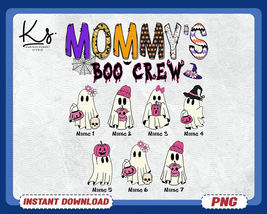 Cute Boo Crew Ghost Halloween Png, Mommy Aunty Halloween Png, Custom ...