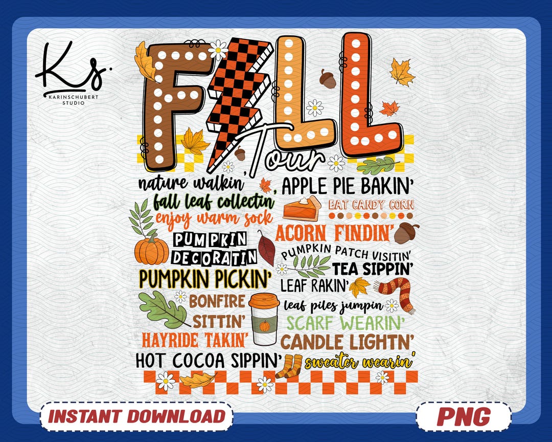 Retro Fall Tour Png, Fall Vibes Png, Trendy Fall Png, Its Fall Y'all ...