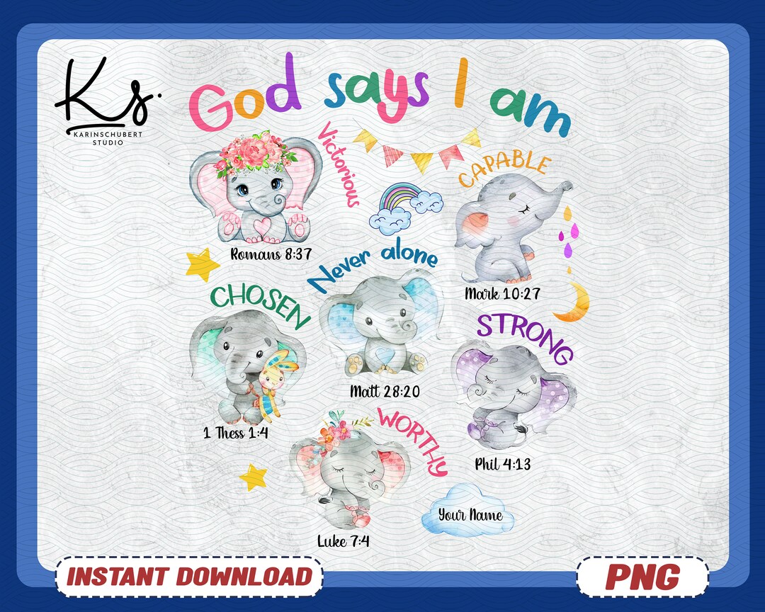 Elephant Png, God Says I Am Png, Bible Verse Png, Scripture Png, Bible ...
