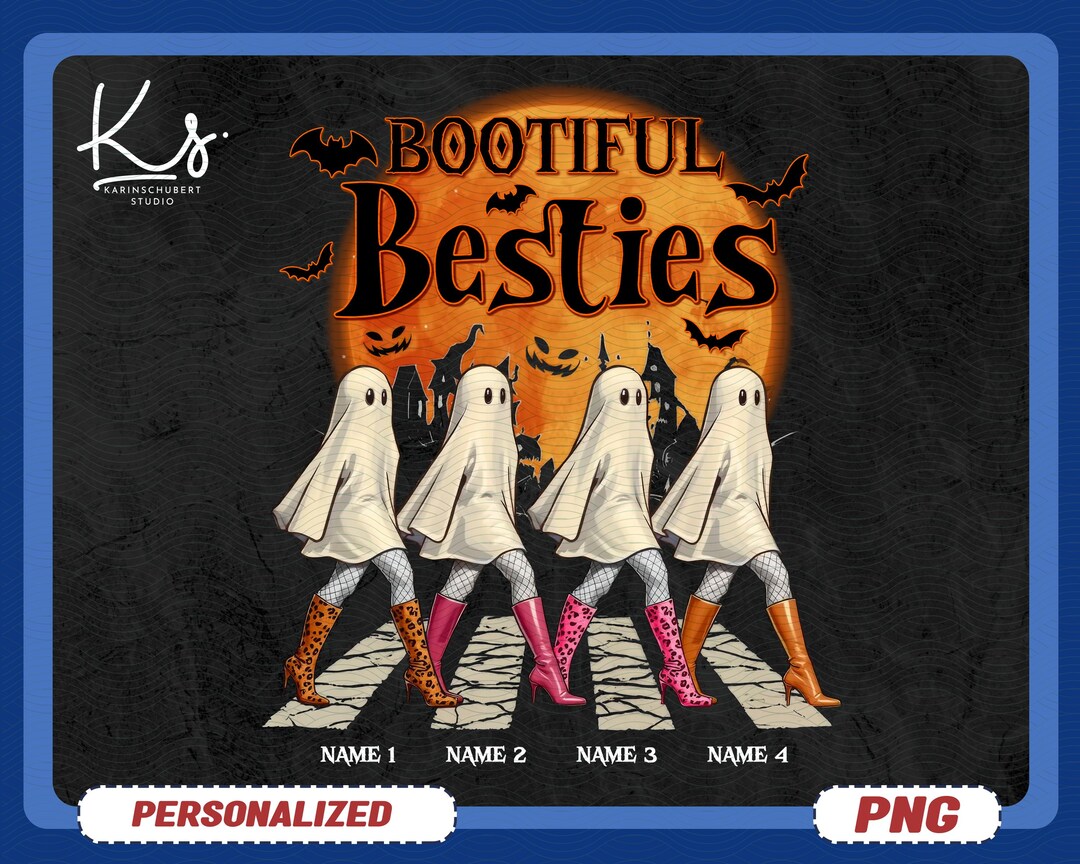 Bootiful Besties Png, Personalized Ghost Friends Halloween Shirt Design ...