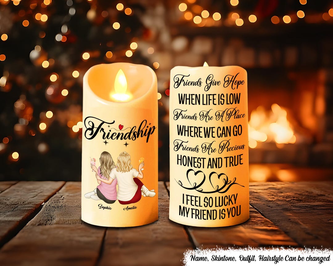 I Feel so Lucky My Friend is You - Personalized Flameless LED Candle ...