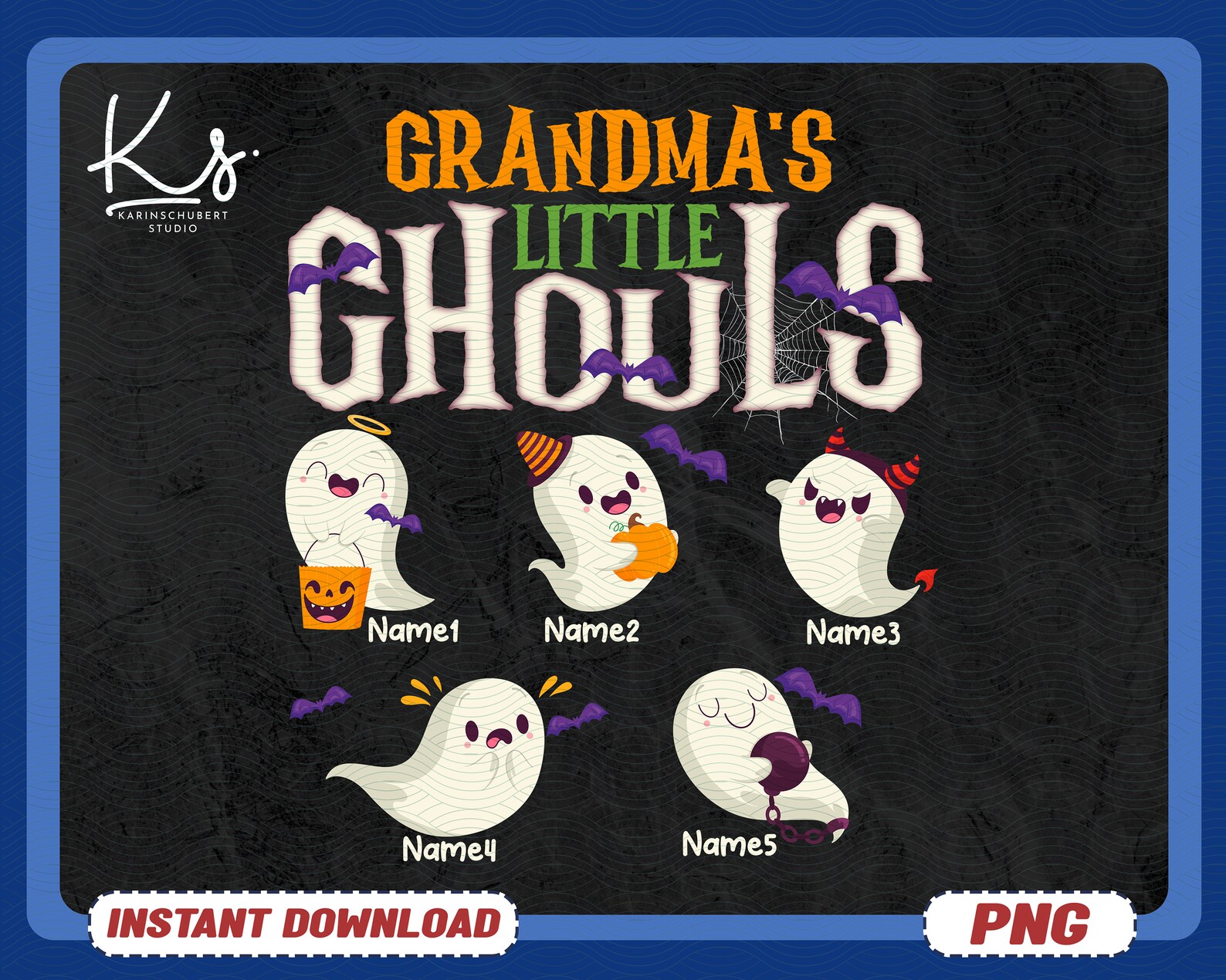 Grandma Little Ghouls Png, Personalized Nana, Mama Png, Custom Monsters ...