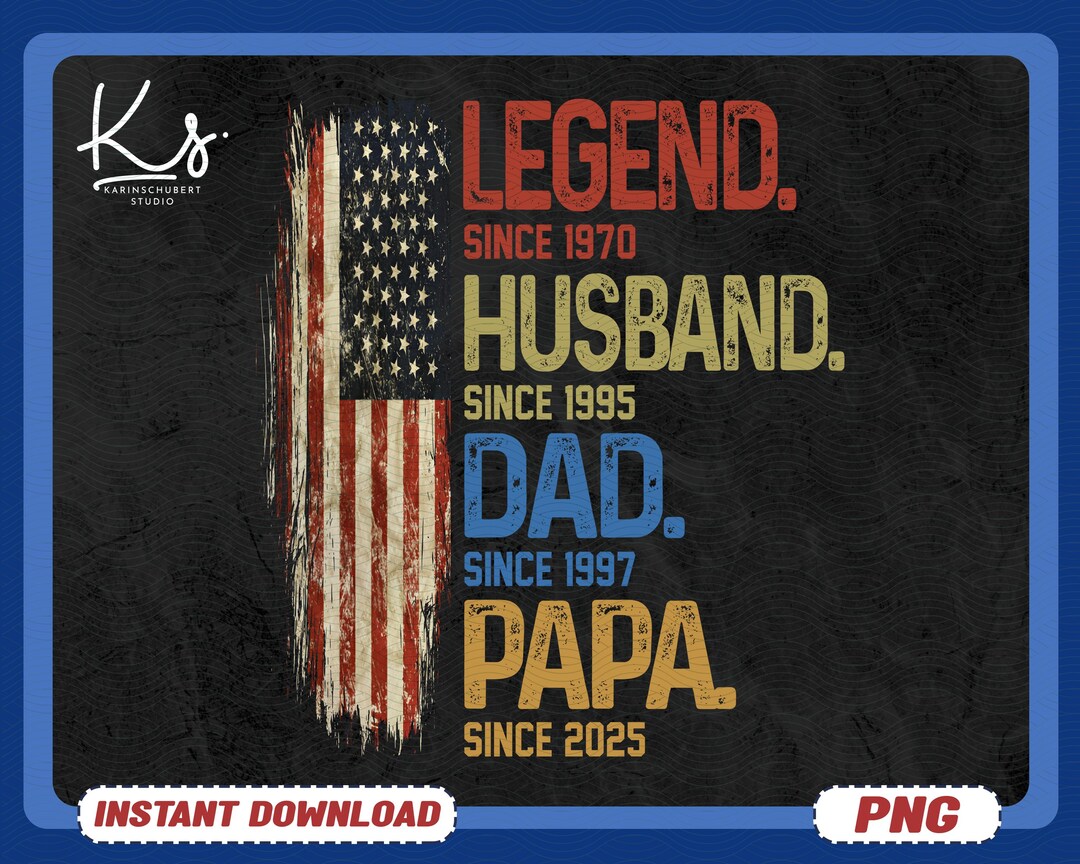 Legend Husband Dad Papa Nation Flag Personalized PNG, American Dad Png ...