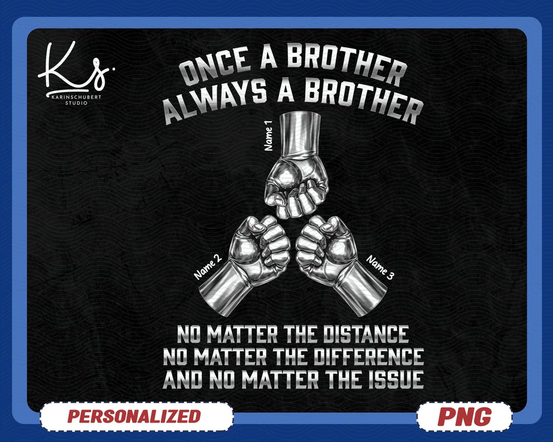 Once A Brother Always A Brother Metal Effect Hand Punch - Personalized ...
