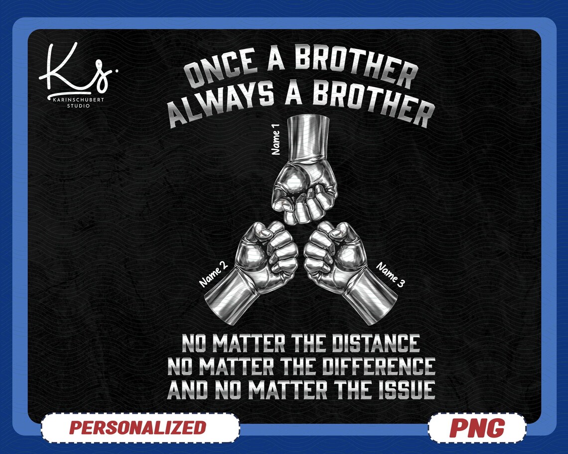 Once A Brother Always A Brother Metal Effect Hand Punch - Personalized ...