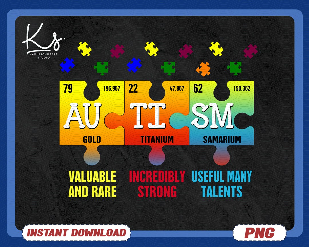 Autism Periodic Elements Png, Autism Awareness Png, Autism Acceptance ...