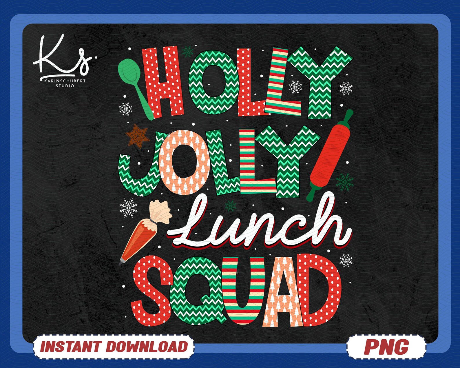 Holly Jolly Lunch Squad Png, School Cafeteria Christmas Png, Merry ...