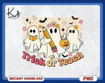 Custom Name Trick or Teach Teacher Halloween Png, Spooky Teacher Png ...