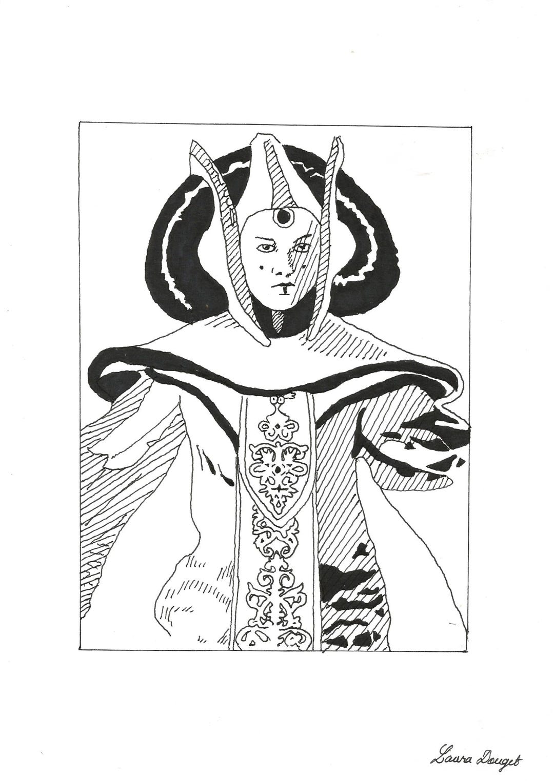 Queen Amidala Drawing - A4 Cheese - Pop Minimalist Style - Print - Etsy