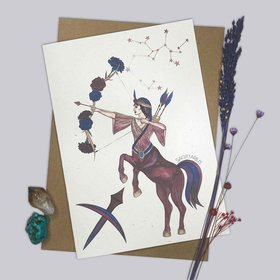 Carte de déesse du Sagittaire / Mini Impression - Etsy France