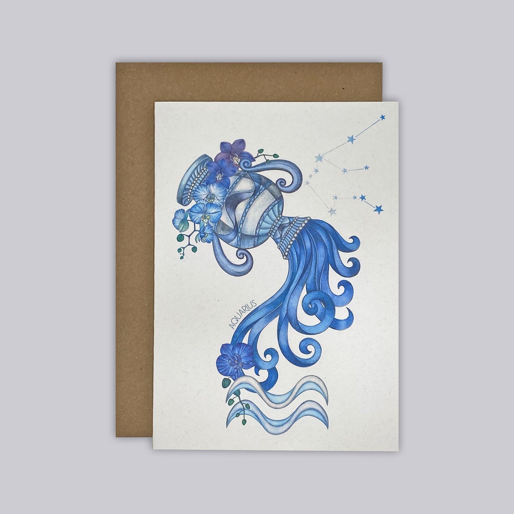 Aquarius Water Bearer Card/ Mini Print - Etsy