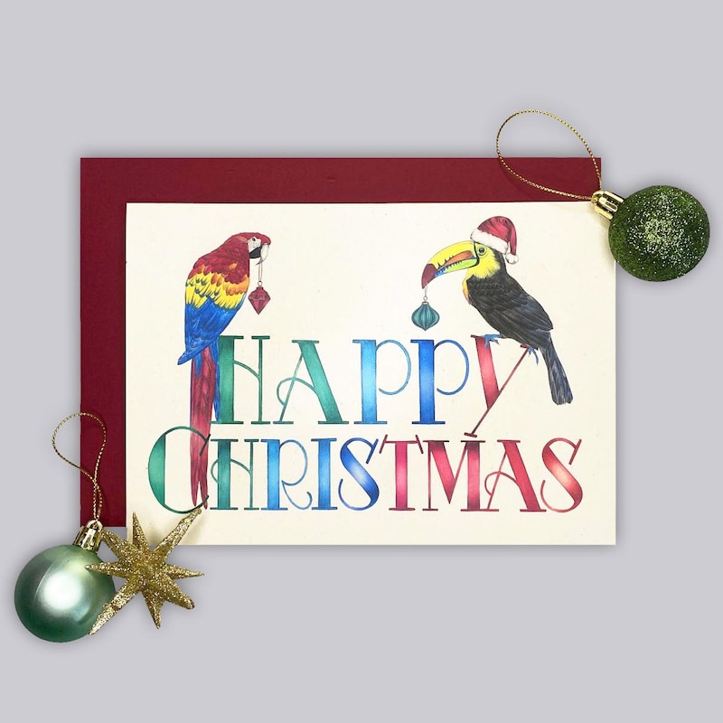 Toucan Christmas Card - Etsy UK