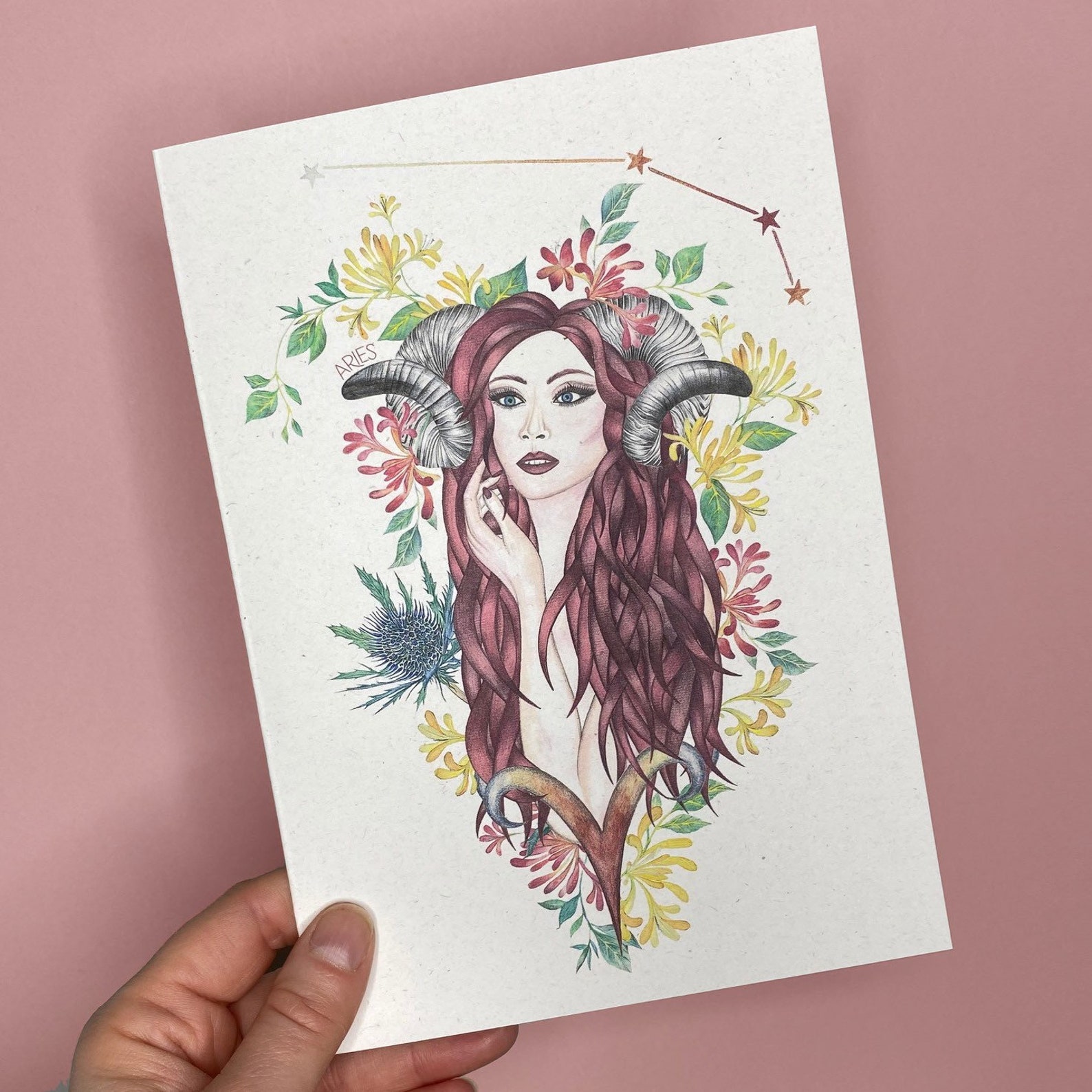 Aries Goddess Card/ Mini Print - Etsy