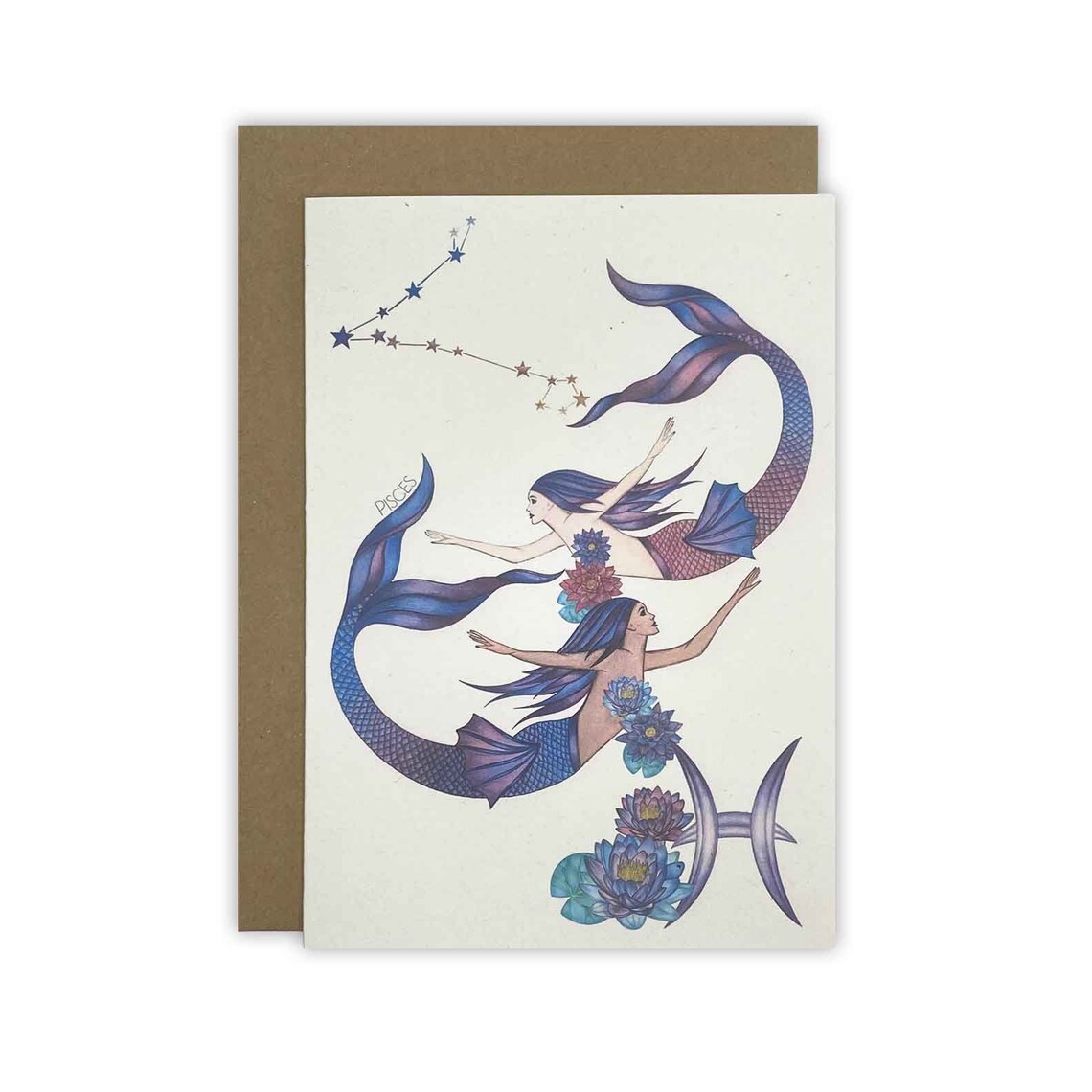 Pisces Mermaid Card/ Mini Print | Etsy