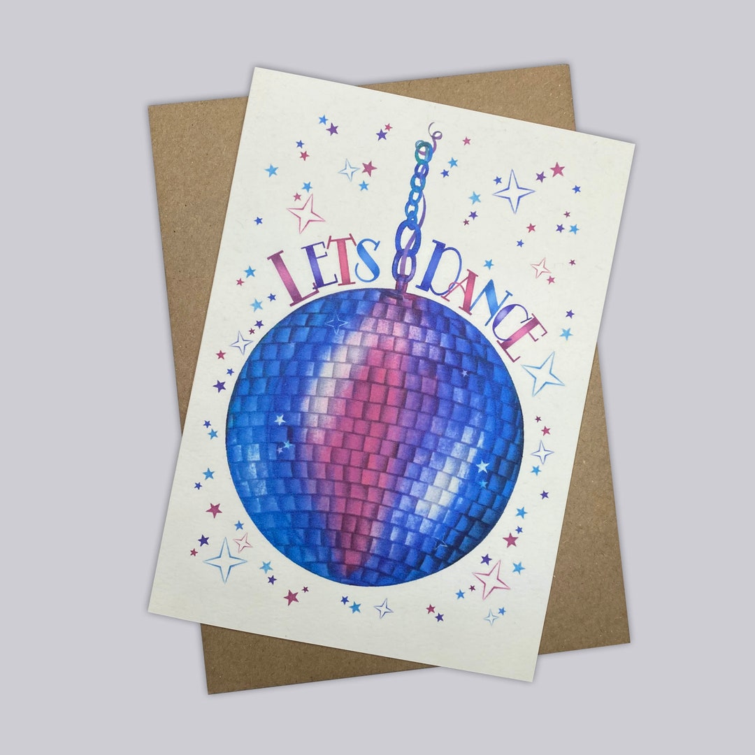 Lets Dance Disco Ball Card - Etsy