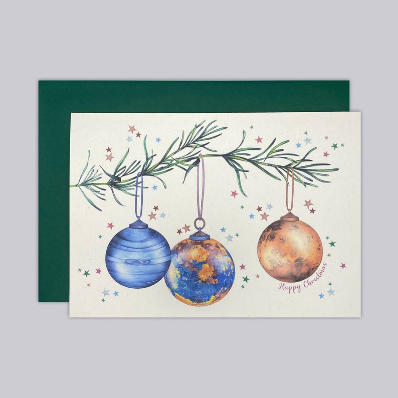 Planet Bauble Christmas Card - Etsy UK