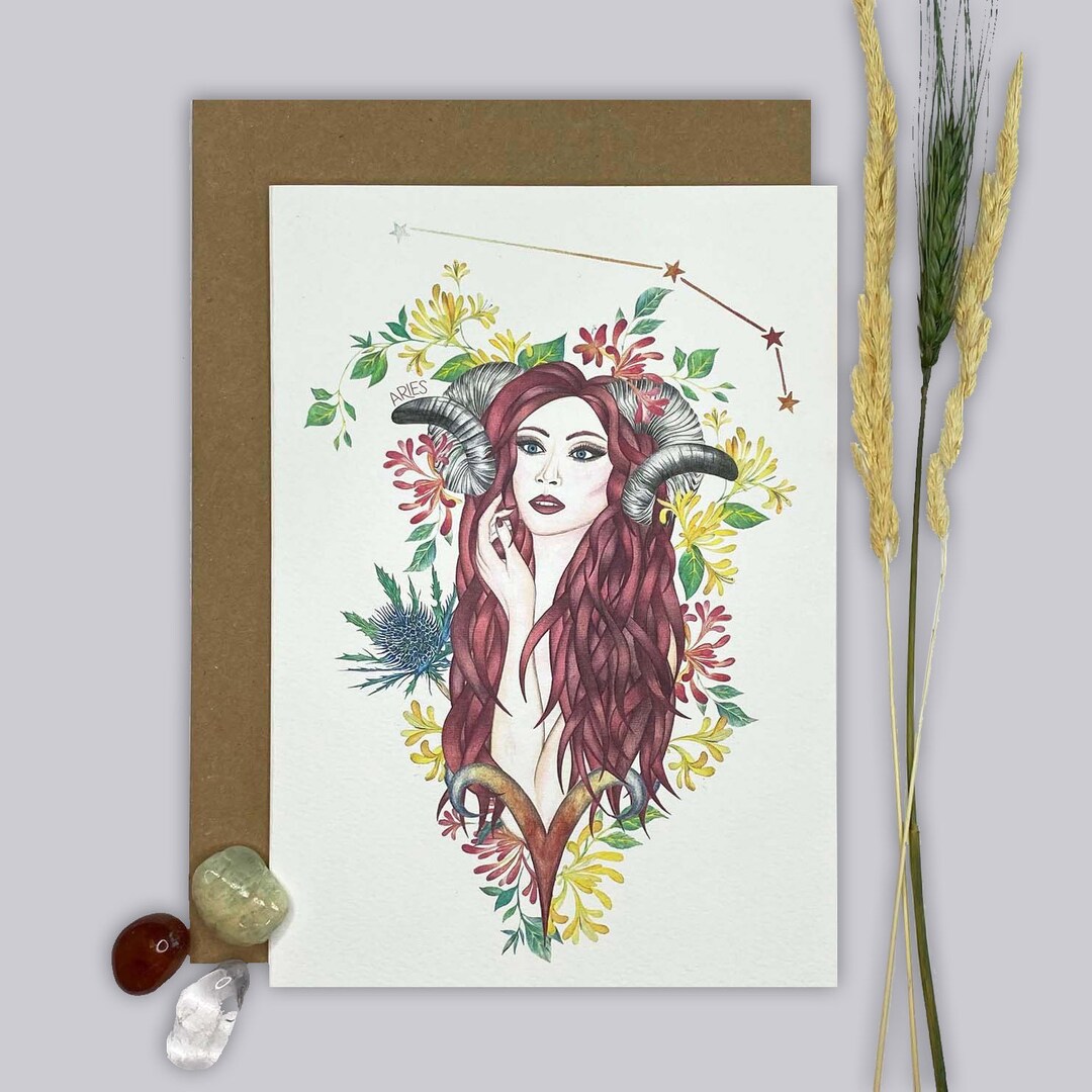 Aries Goddess Card/ Mini Print - Etsy