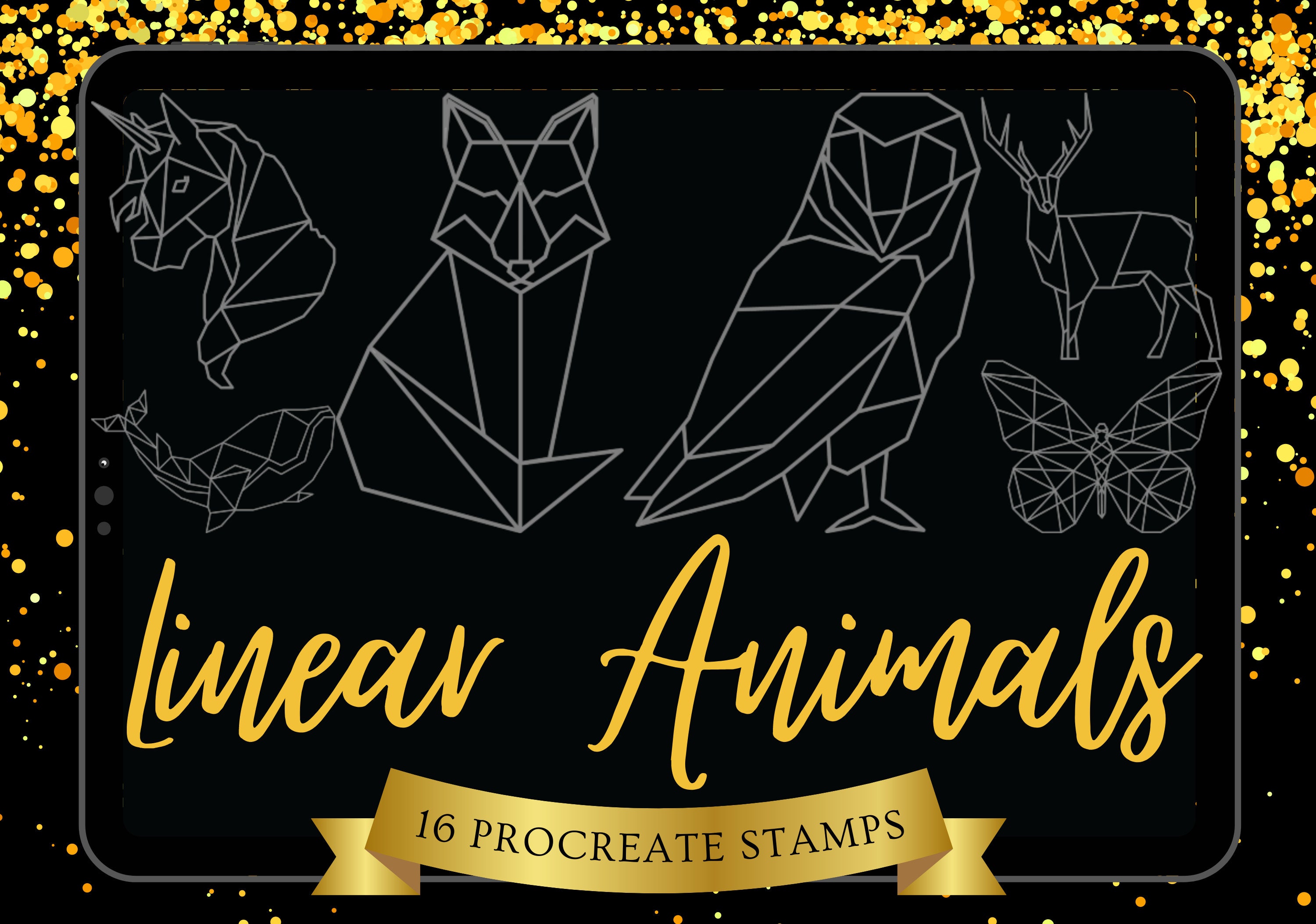 Procreate Brushes Linear Animals Procreate Stamps Art & Collectibles ...