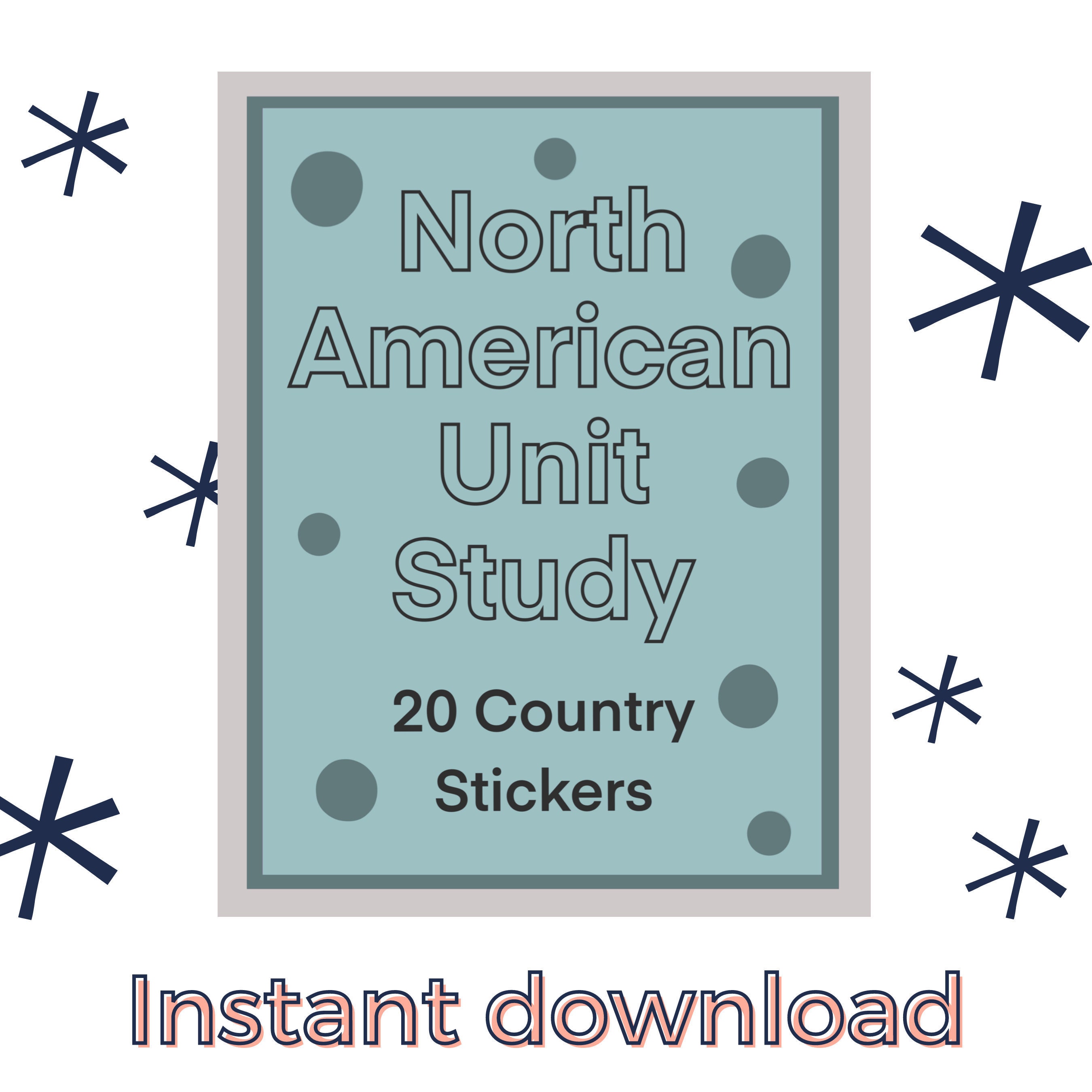 North America Unit Stickers Printable | Homeschool Stickers | Gather ...