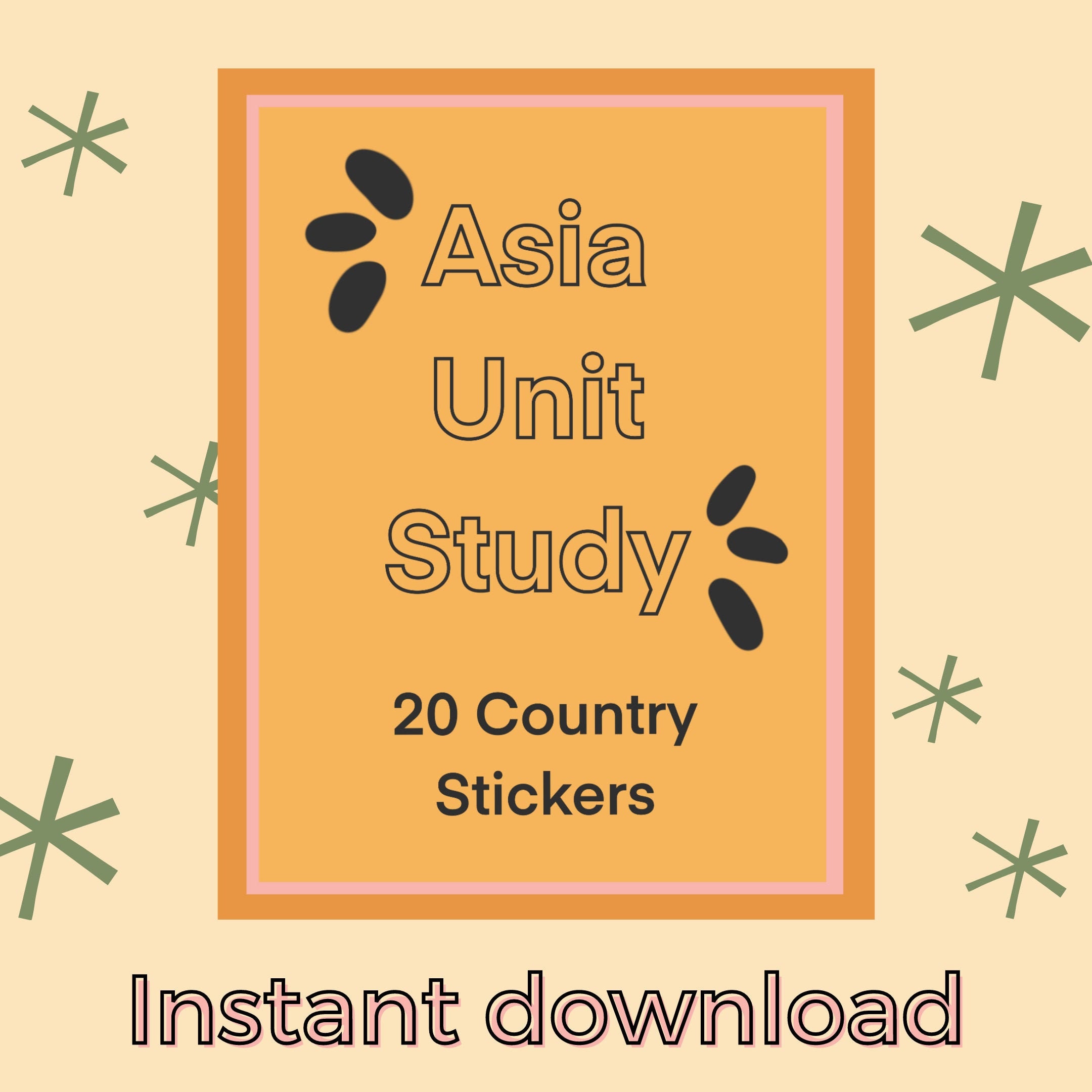 Asia Unit Stickers Printable Homeschool Stickers Gather - Etsy