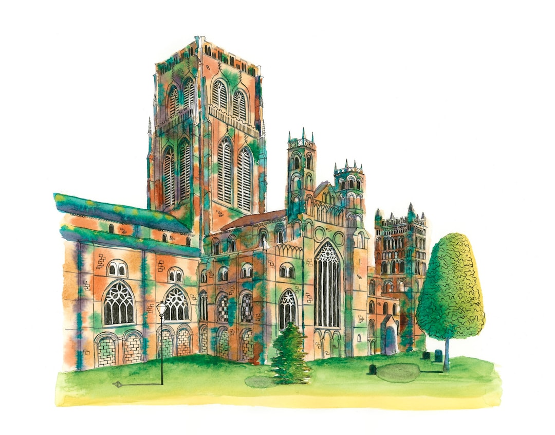 Durham Cathedral, Watercolour Art Print, Hand Signed - Etsy