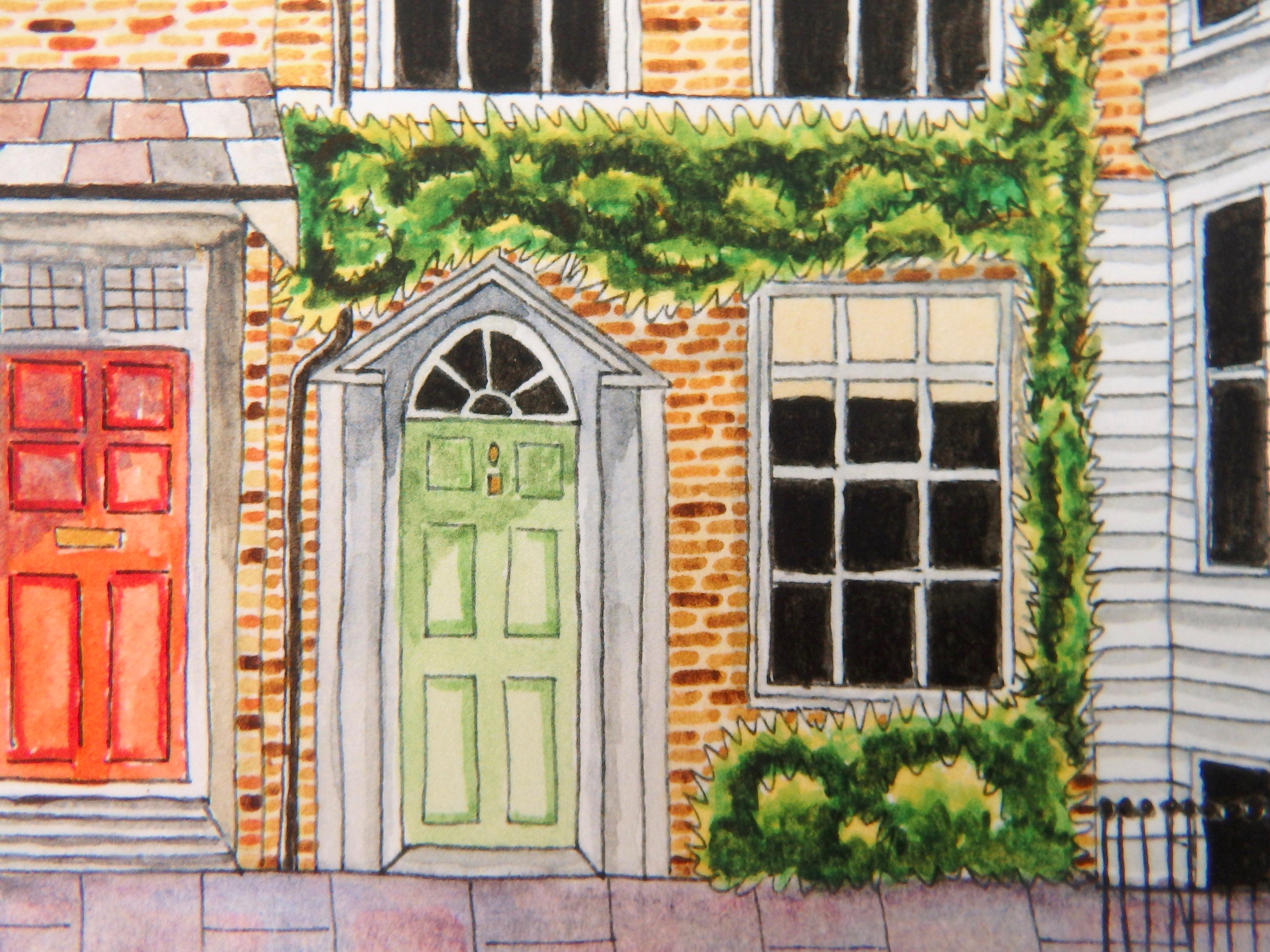 Terraced Houses, Watercolour Art Print, Hand Signed - Etsy