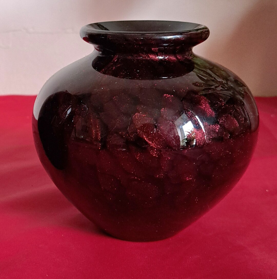 Shudehill Giftware Purple Gold Speckled Art Glass Tall Vase - Etsy