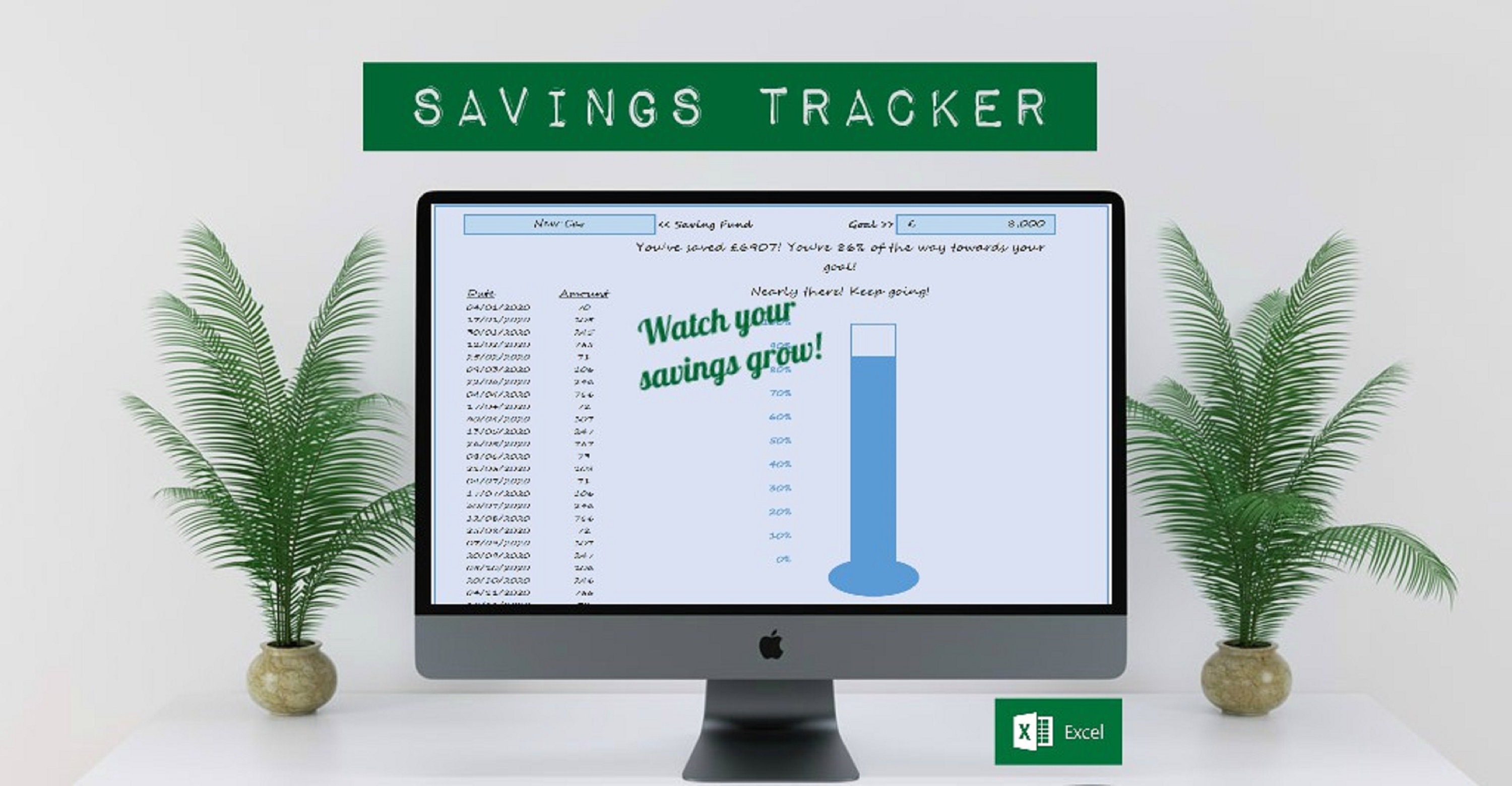 Savings Tracker | Savings Thermometer | Savings Template | Excel ...