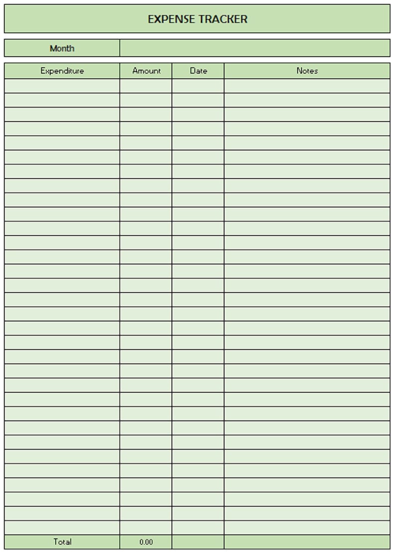 Excel Expense Tracker | Digital Expense Template | Instant Download ...